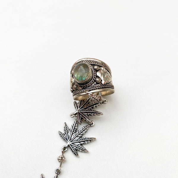 Moonstone Boho Weed Leaf Hand Chain – Blunted Objects